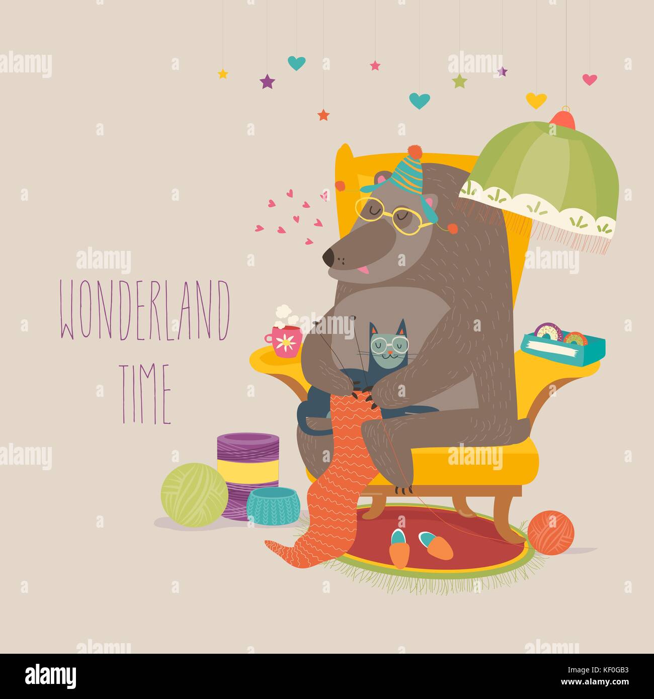 Illustration knitting needles Stock Vector Images - Alamy