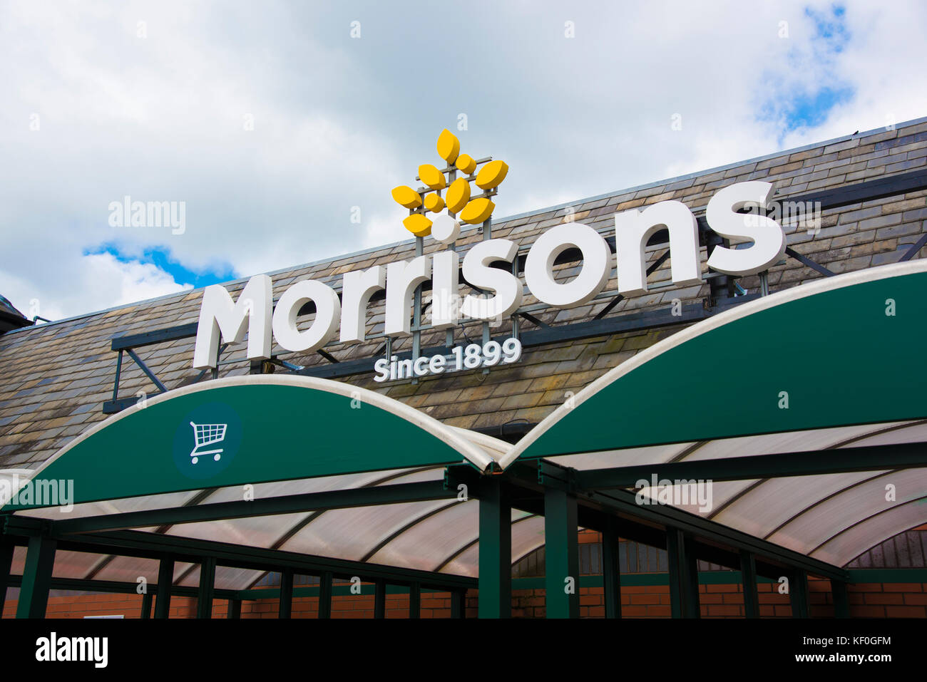 A Morrisons supermarket sign, Preston, Lancashire Stock Photo - Alamy