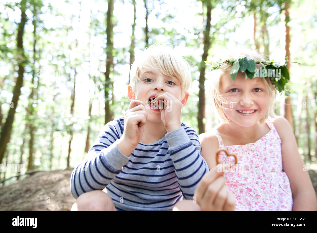 Child Pastry Eating Outdoor Stock Photos & Child Pastry Eating Outdoor ...