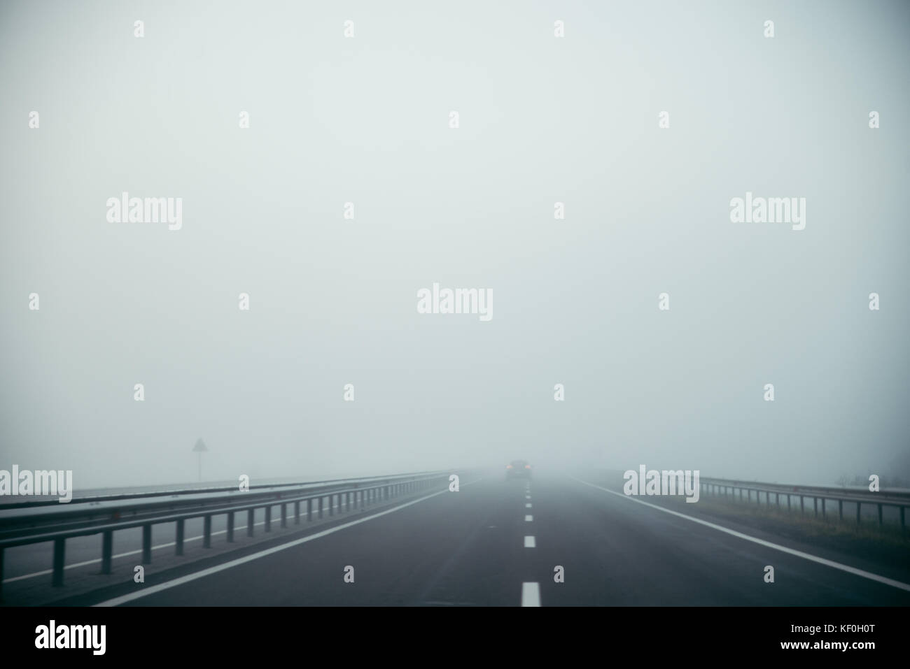 Highway with fog on highway, nature and traffic Stock Photo - Alamy