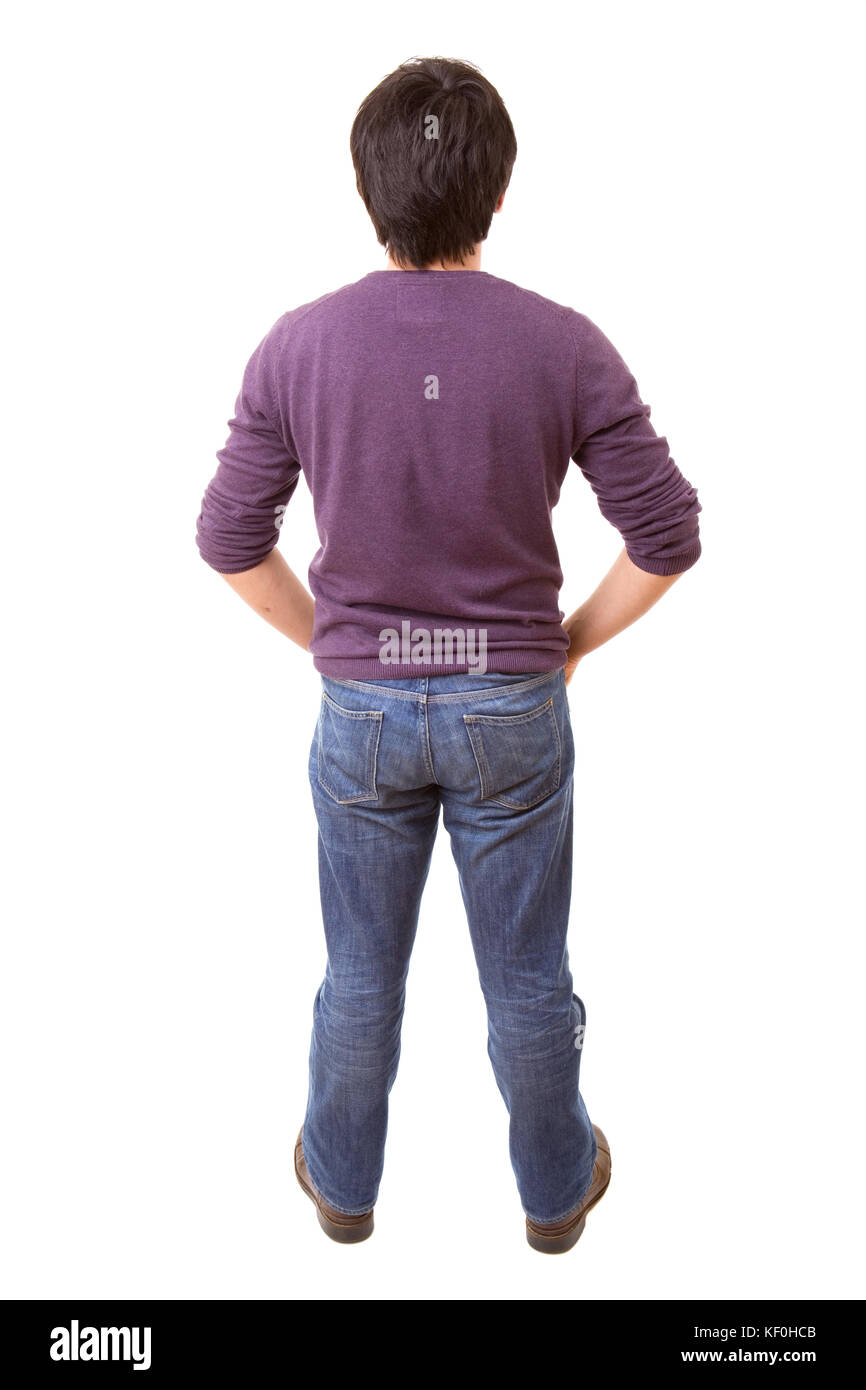 young casual man from the back, full body, isolated Stock Photo - Alamy