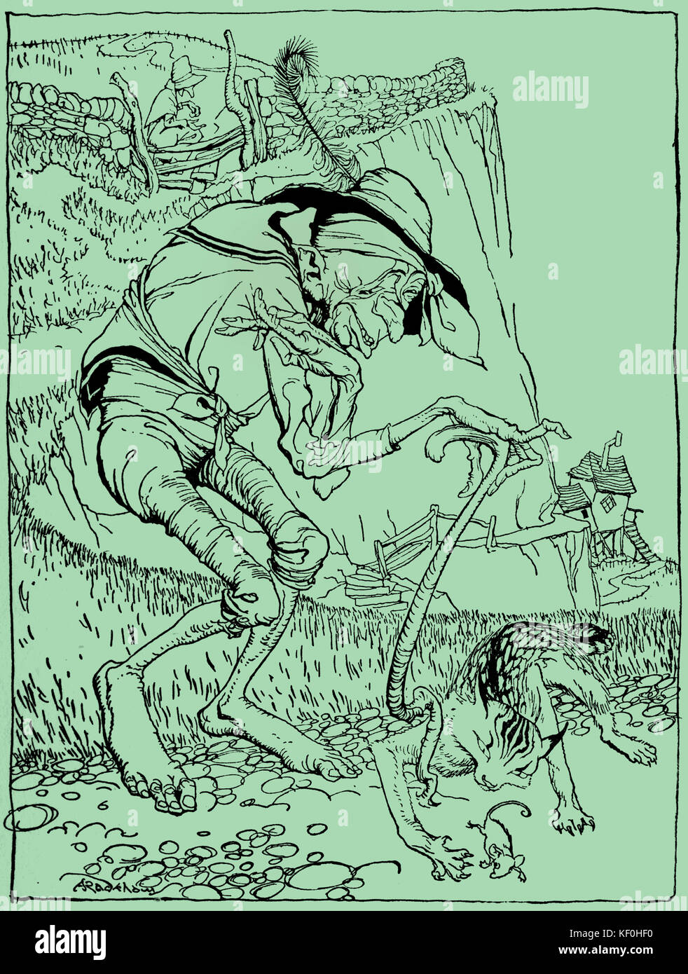 'There was a crooked man'. Nursery rhyme, illustration by Arthur ...