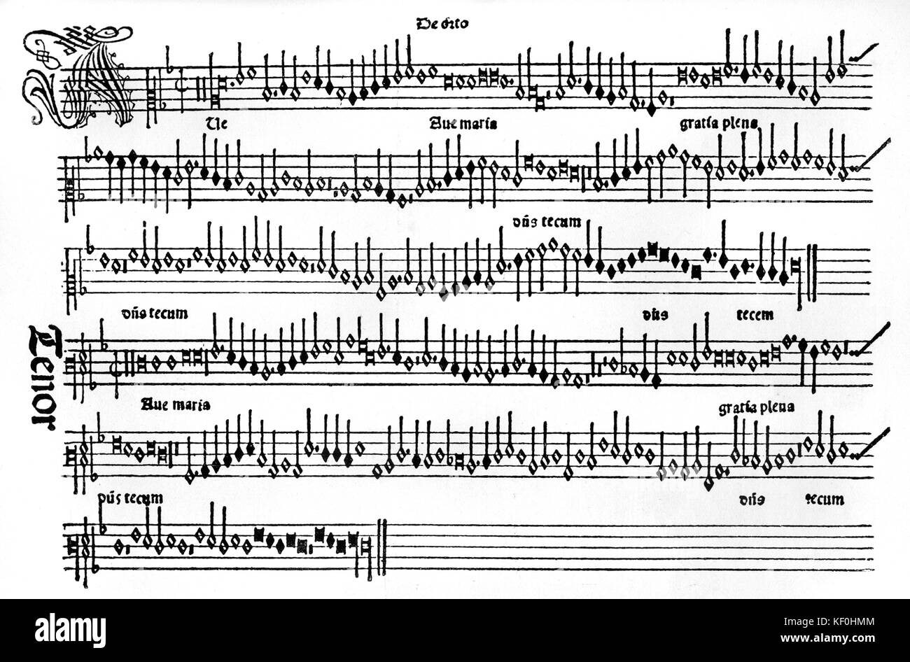 Harmonice Musices Odhecaton first page of score by Ottaviano Petrucci ...