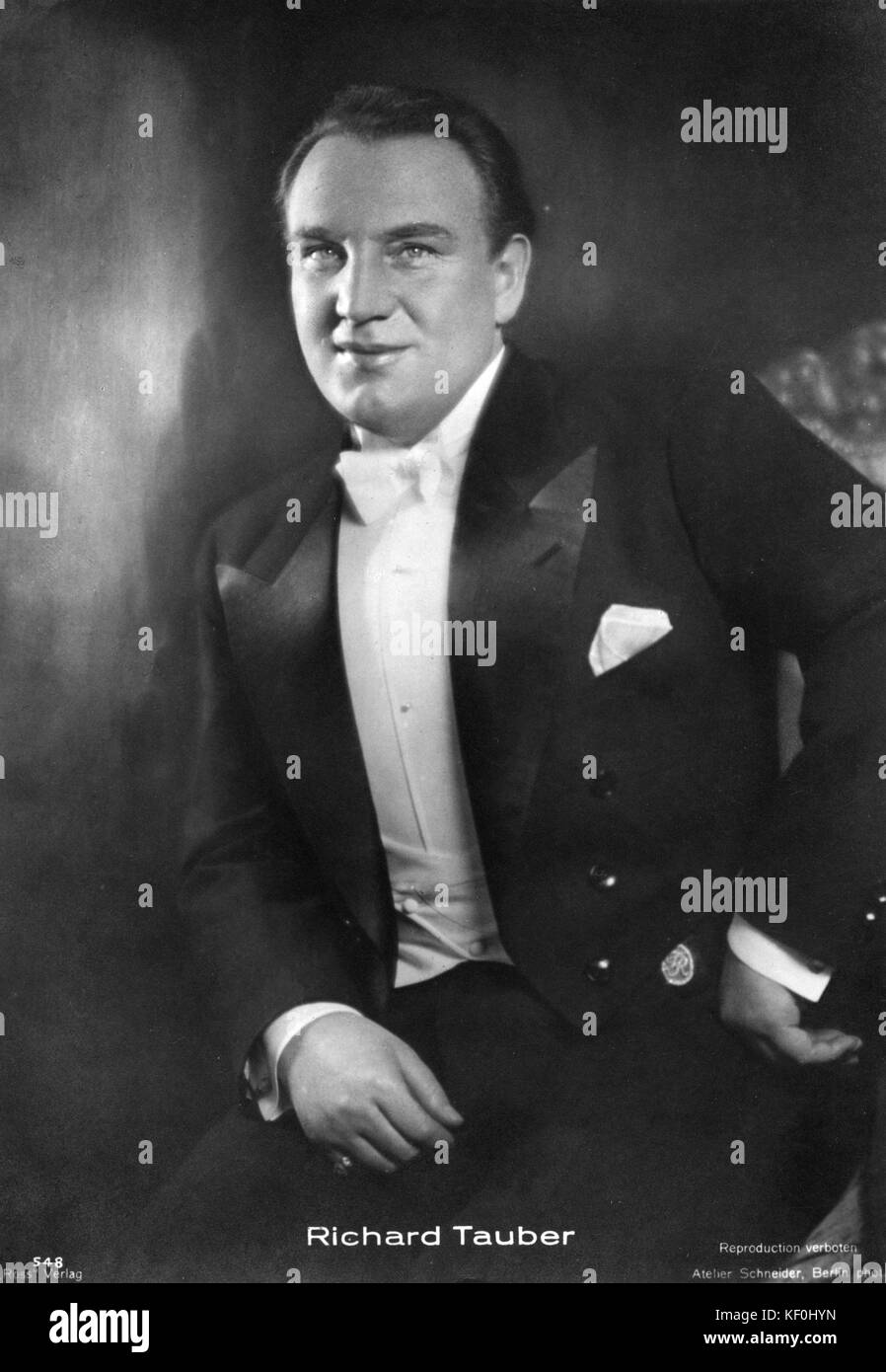 Richard Tauber portrait Austrian / British tenor. 1892 - 1948 Stock ...
