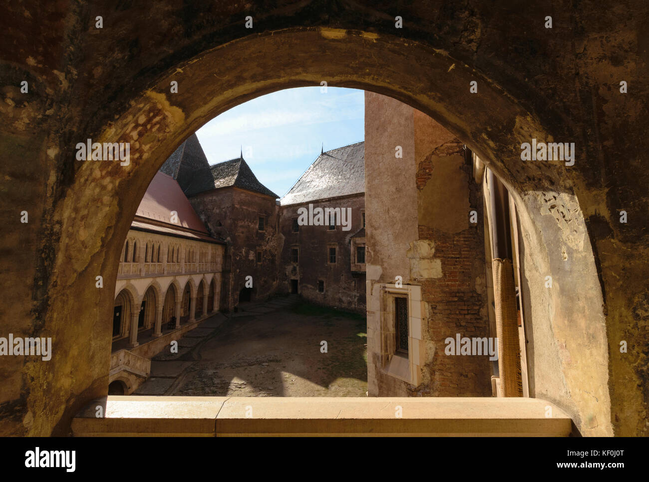 castle view from arch window Stock Photo - Alamy
