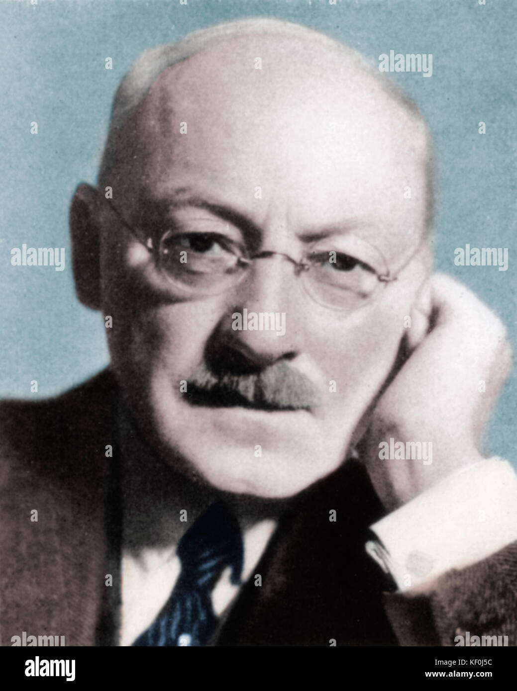 Hugo ALFVÉN - portrait of Swedish composer. 1872-1960. Colourised ...