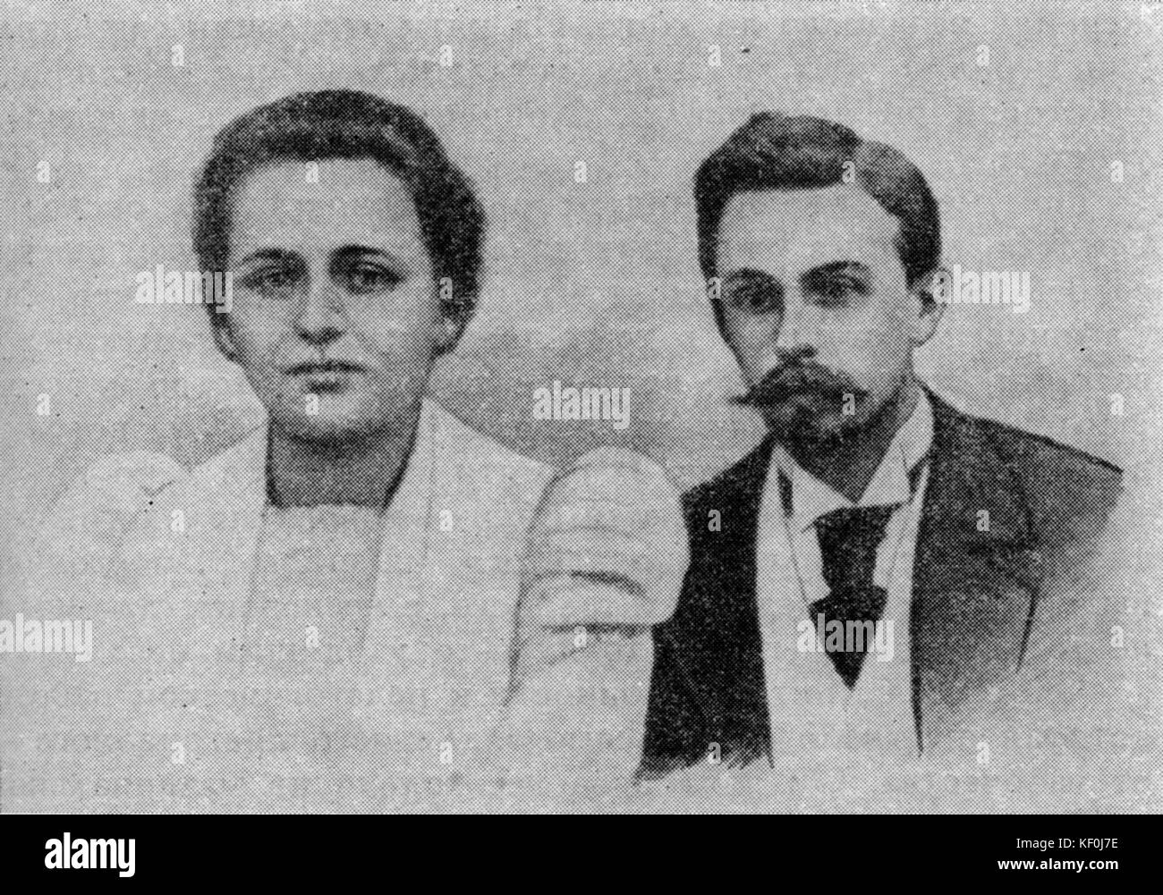 Alexander Scriabin and wife who he later abandoned. Russian composer ...