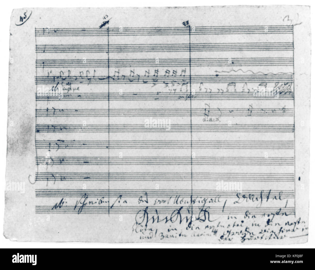Beethoven. Part of the German composer's 6th Symphony score in ...