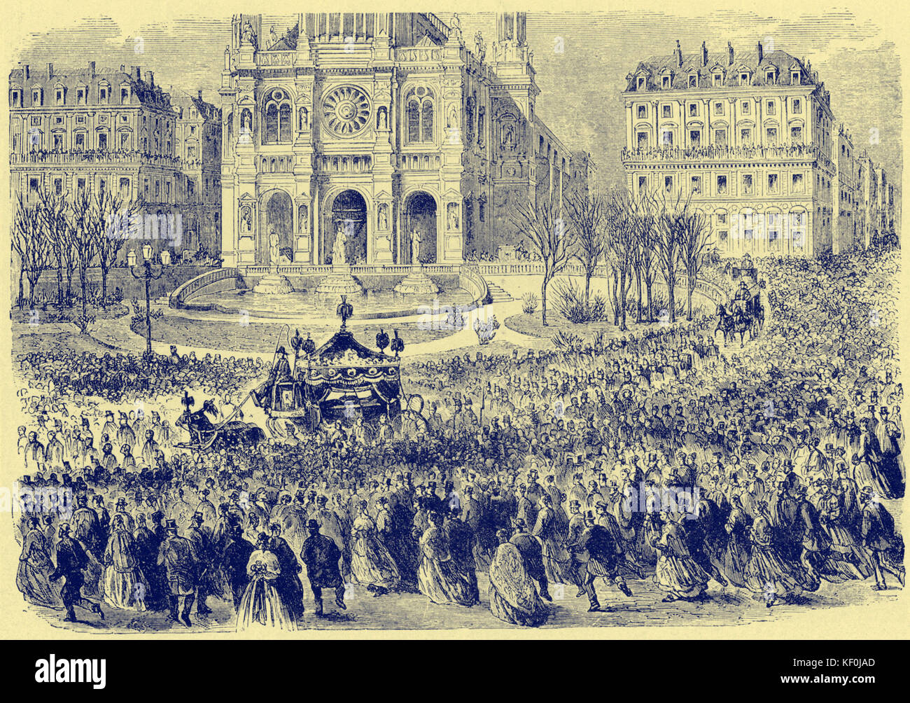 ROSSINI - Rossini's funeral in Paris 1868. Italian composer 1792-1868 ...