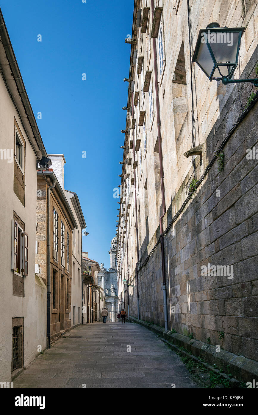 street scene in santiago de compostela old town in spain Stock Photo ...