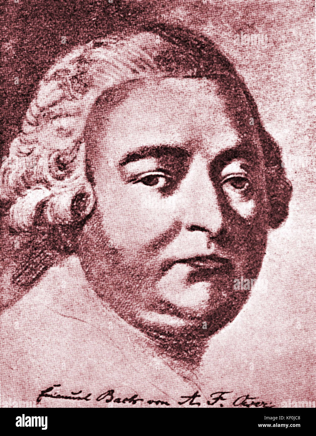 BACH, C P E - by A.F. Oeser (or J.F. Reifenstein) 1754 - pastel drawing ...