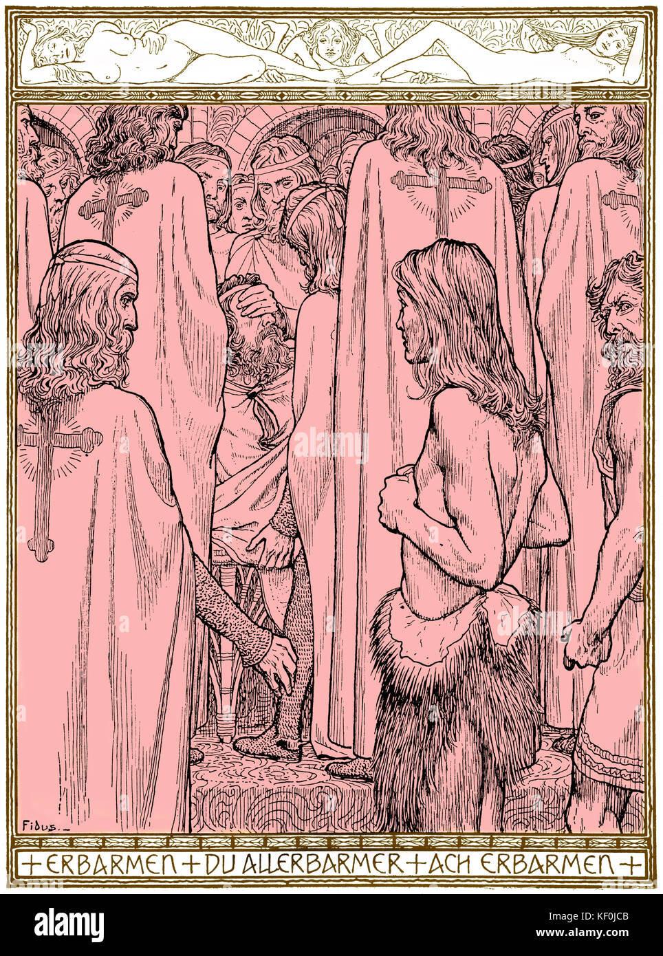 Richard Wagner 's opera Parsifal - drawing by Fidus. Caption reads ...