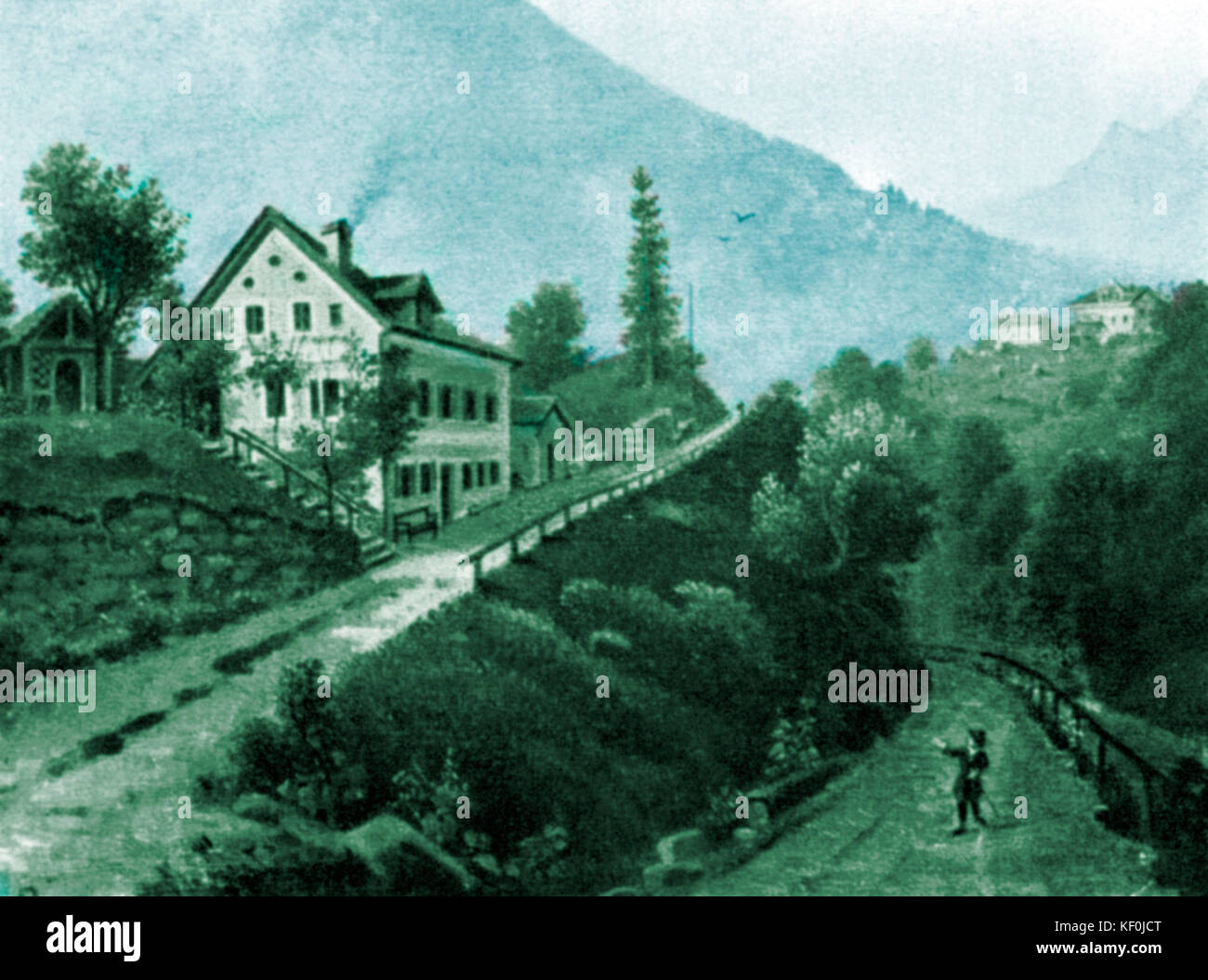 Johannes Brahms 's home in Bad Ischl by Karl Blumauer 1882. German ...