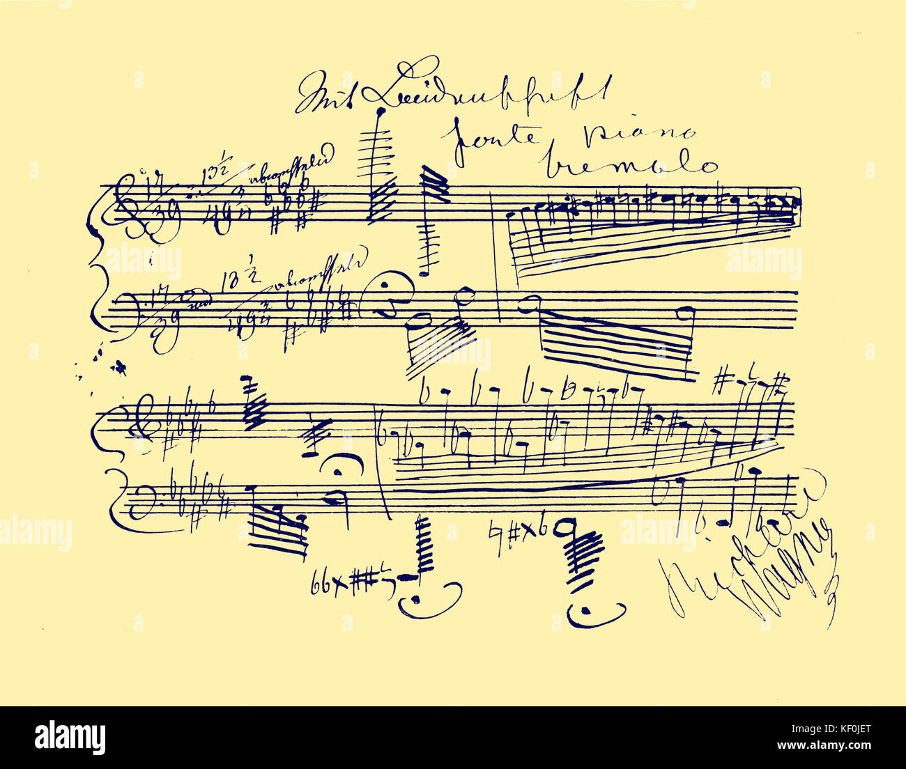 Wagner - musical autograph Dedication page to Baron Tschiderer by ...