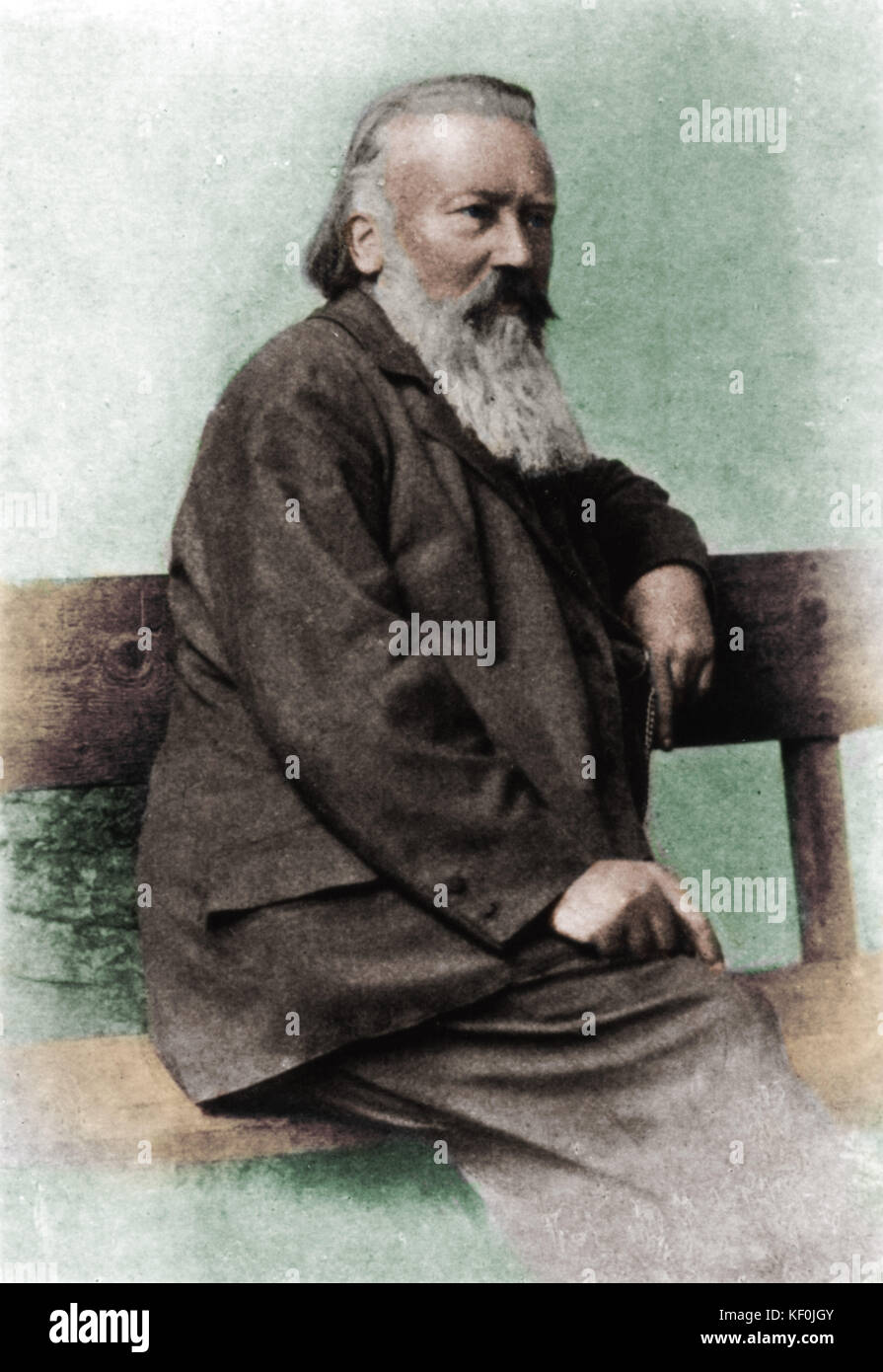 Johannes Brahms seated. Portrait by Rudolf Krzinanek, Vienna. German ...