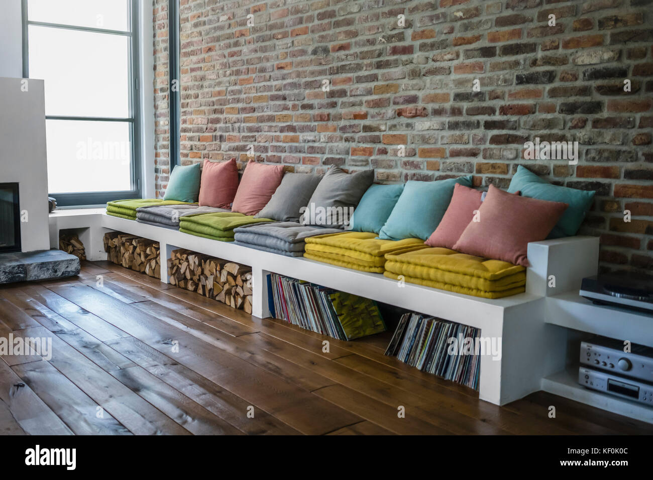 Germany, Living room interior of a country house Stock Photo - Alamy