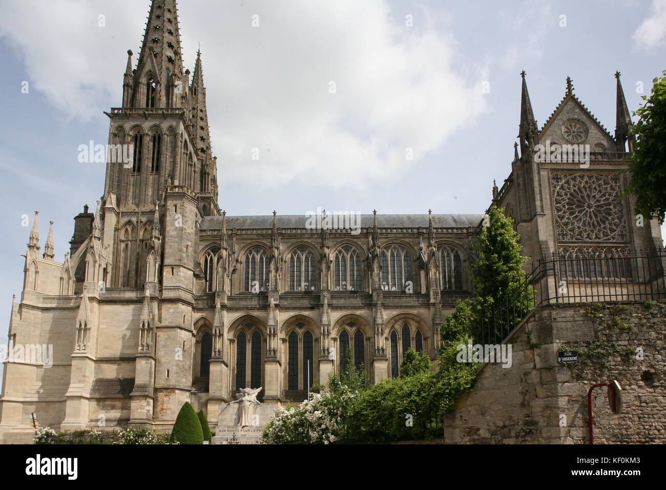 Sées Cathedral (Orne), Normady, Exterior of Nave from South Stock Photo ...