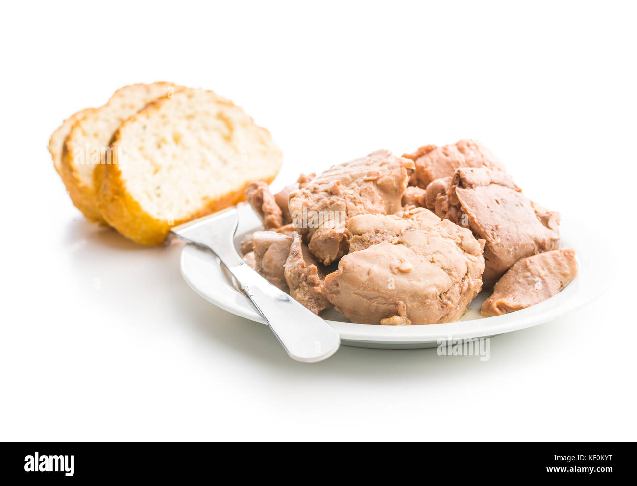 Cod liver in oil on plate isolated on white background Stock Photo - Alamy