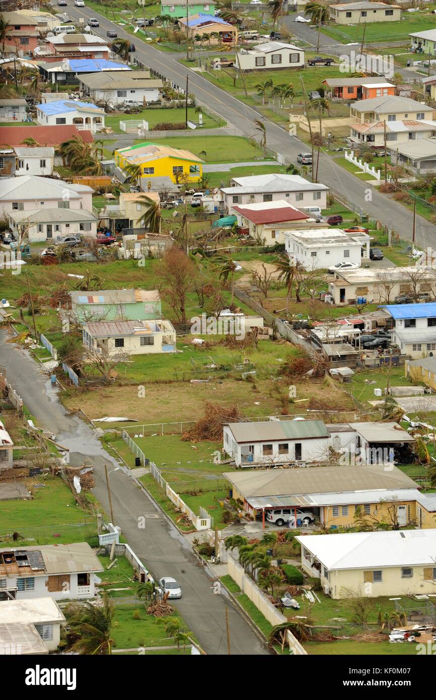 Aerial view of the damage caused by Hurricane Maria September 30, 2017 ...