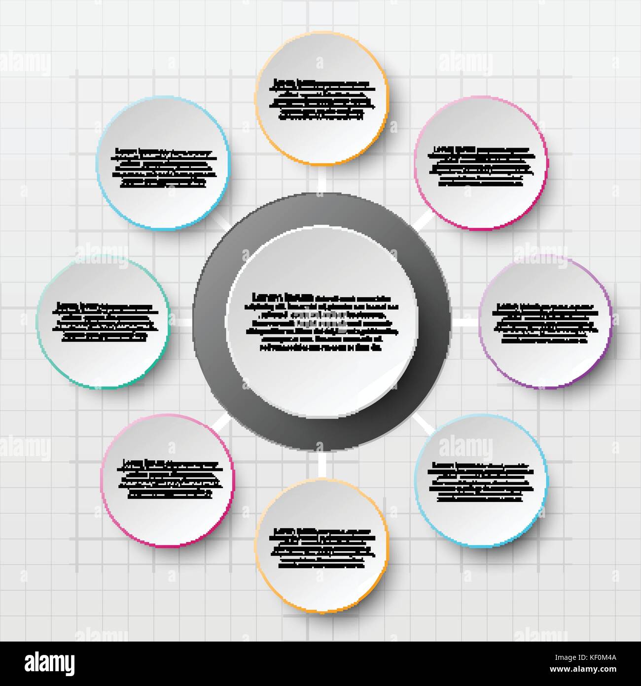 Paper circle with colorful edge on drop shadow for website presentation ...