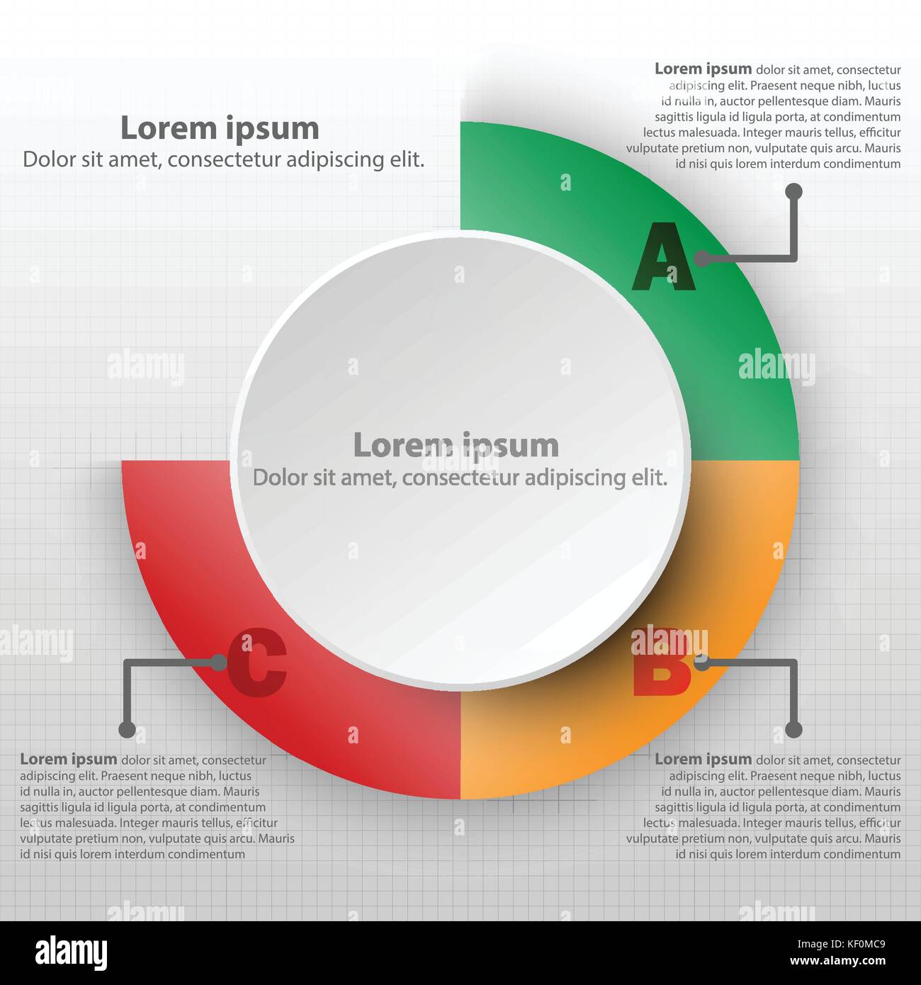 3D paper circle with colorful pie chart for website presentation cover ...