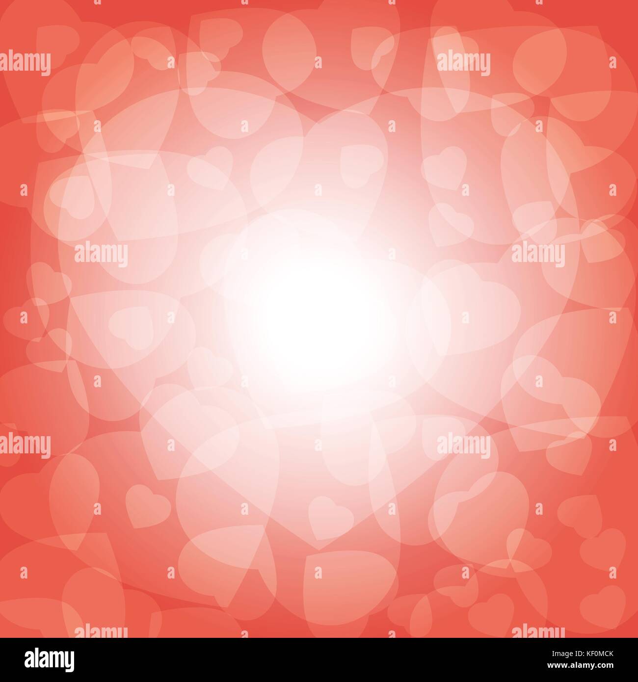 Multi layer transparent white hearts on red background vector design ...