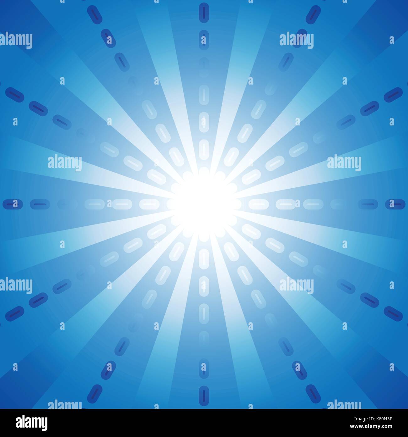 Blue dash line with start burst in ther center for abstract background ...