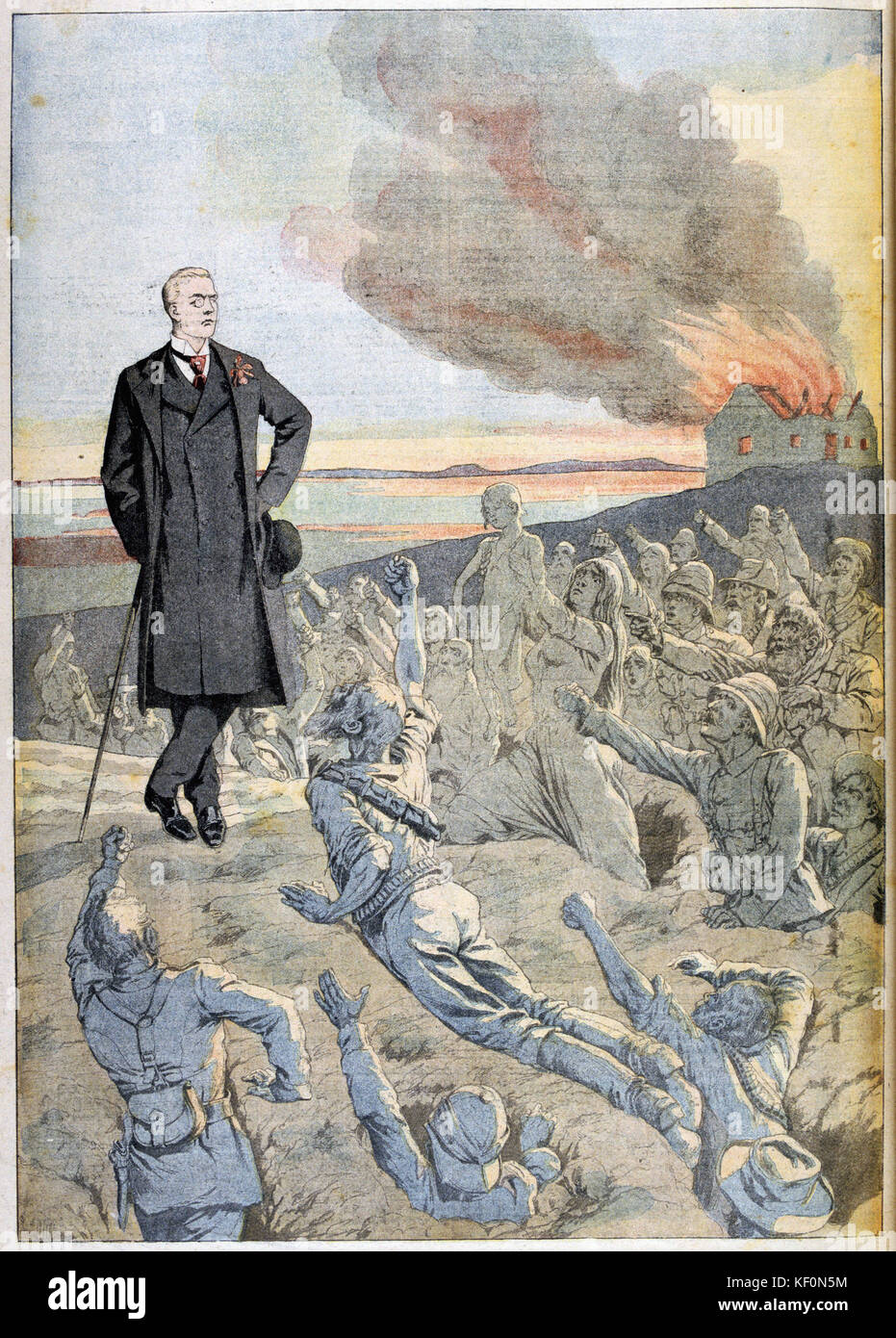 Joseph Chamberlain British Liberal statesman. being confronted by the ...