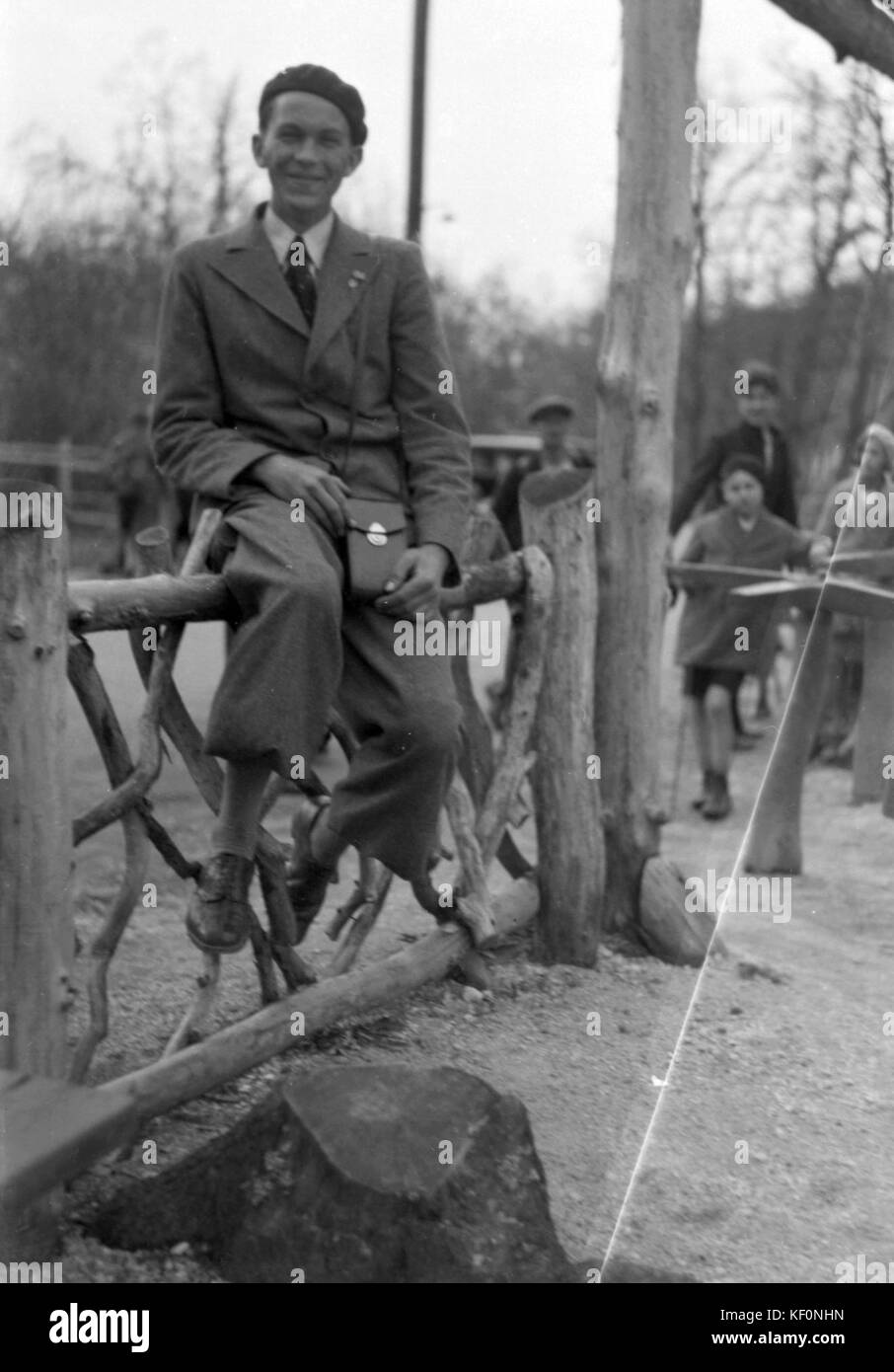 Man, portrait, railing, camera 19582 Stock Photo - Alamy