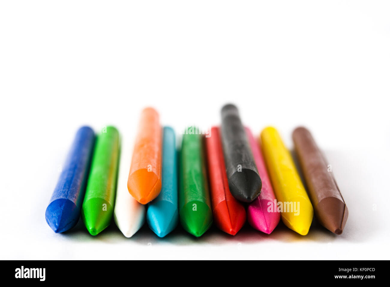 Colorful crayons isolated on white background Stock Photo - Alamy