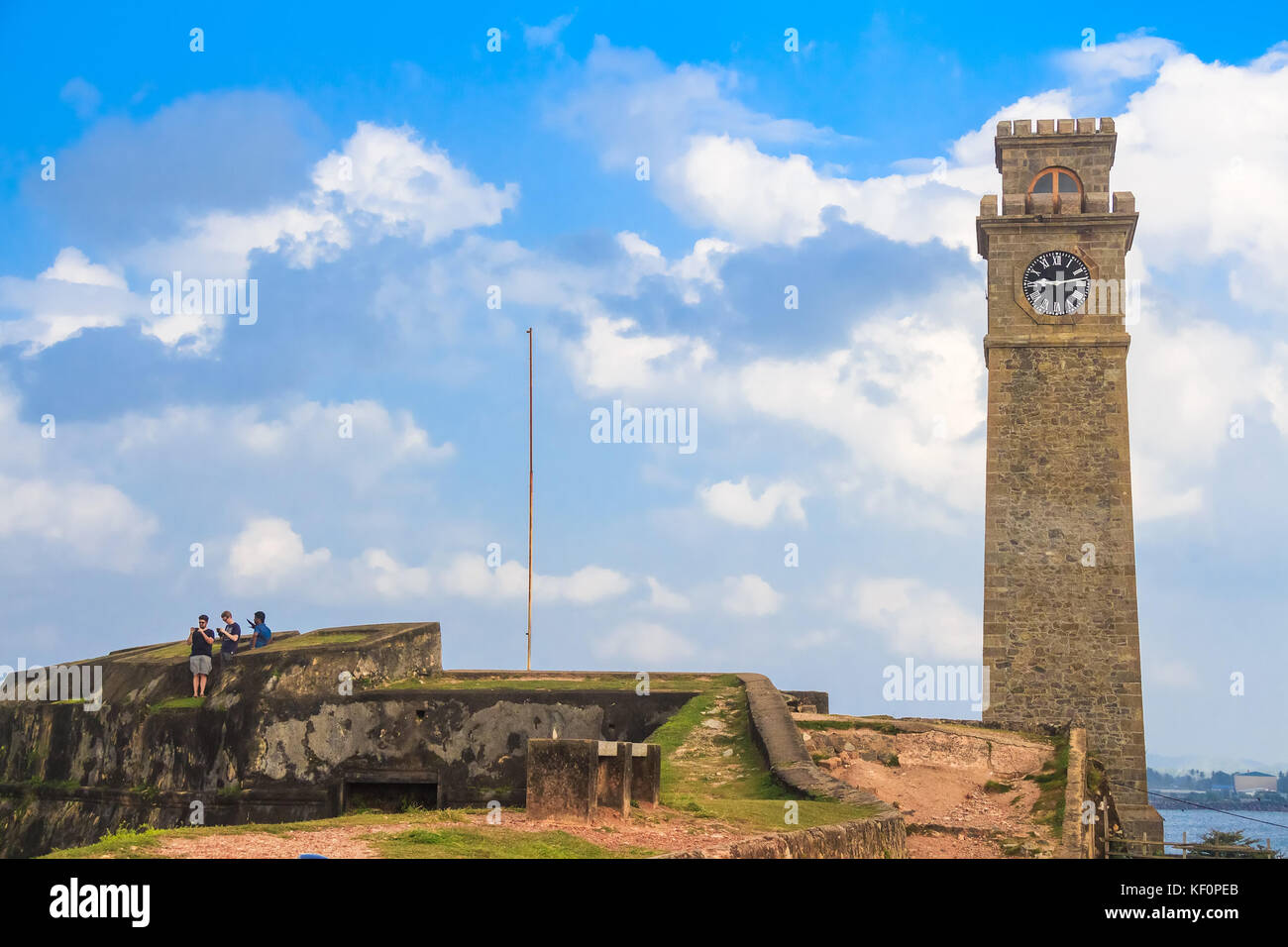 View with clock tower in Galle, Sri Lanka Stock Photo - Alamy