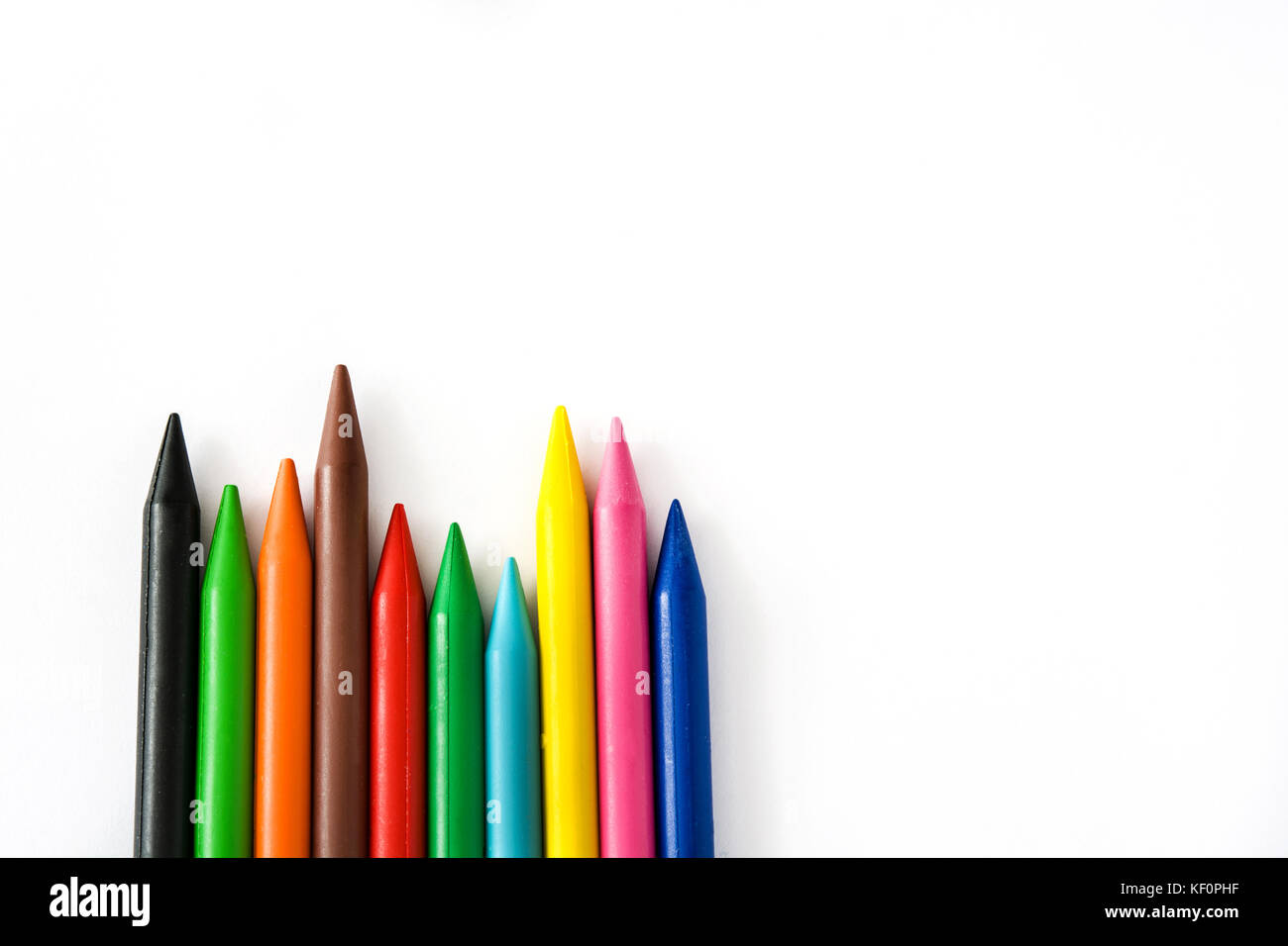Colorful crayons isolated on white background Stock Photo - Alamy