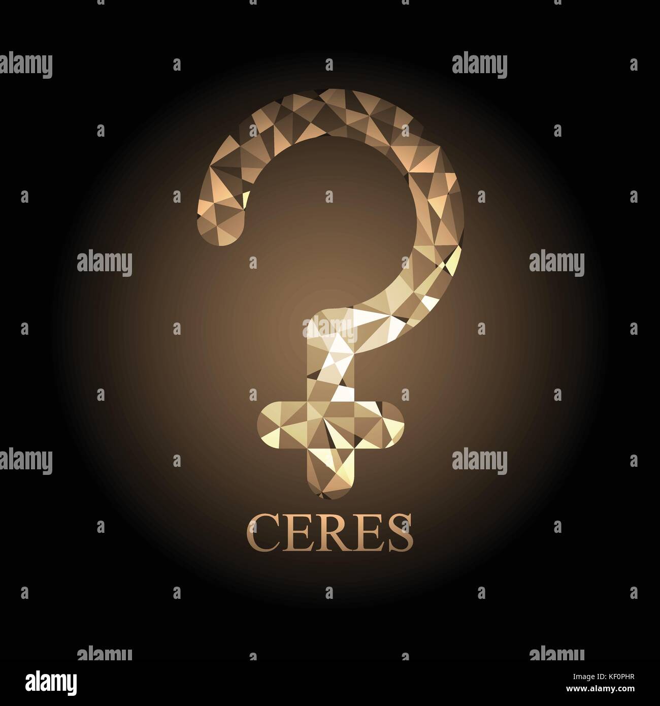 Brown polygonal Ceres icon astronomy sign symbol vector illustration on ...