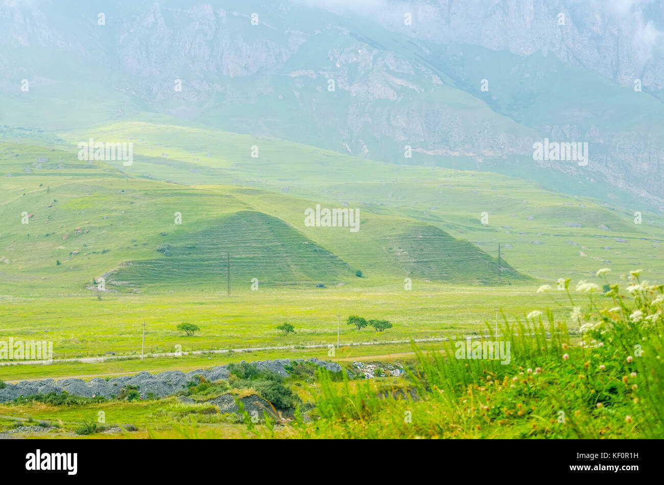 Beautiful hillside in Ossetian mountains Stock Photo - Alamy