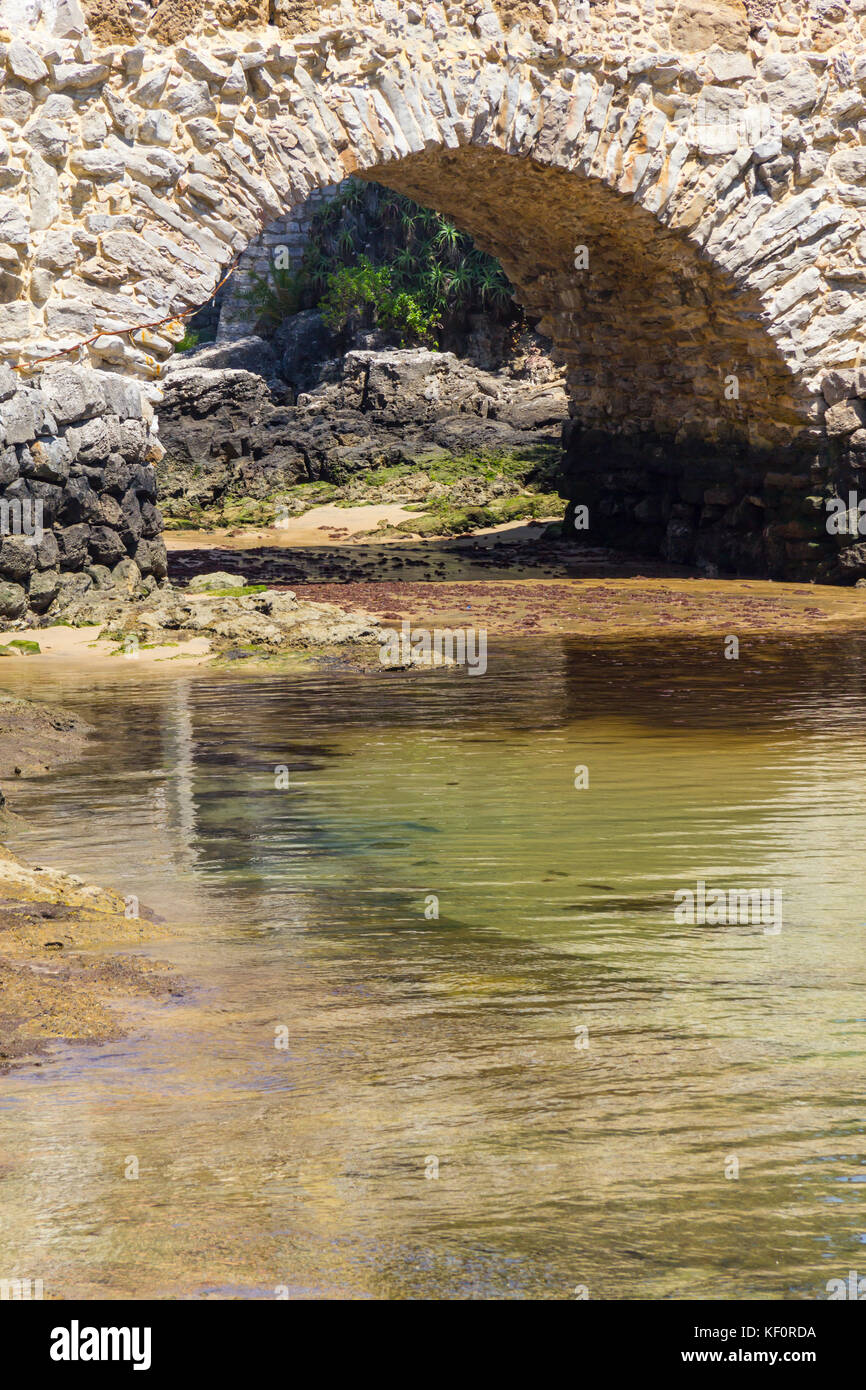 Historic rock bridge in Cascais, Portugal Stock Photo - Alamy