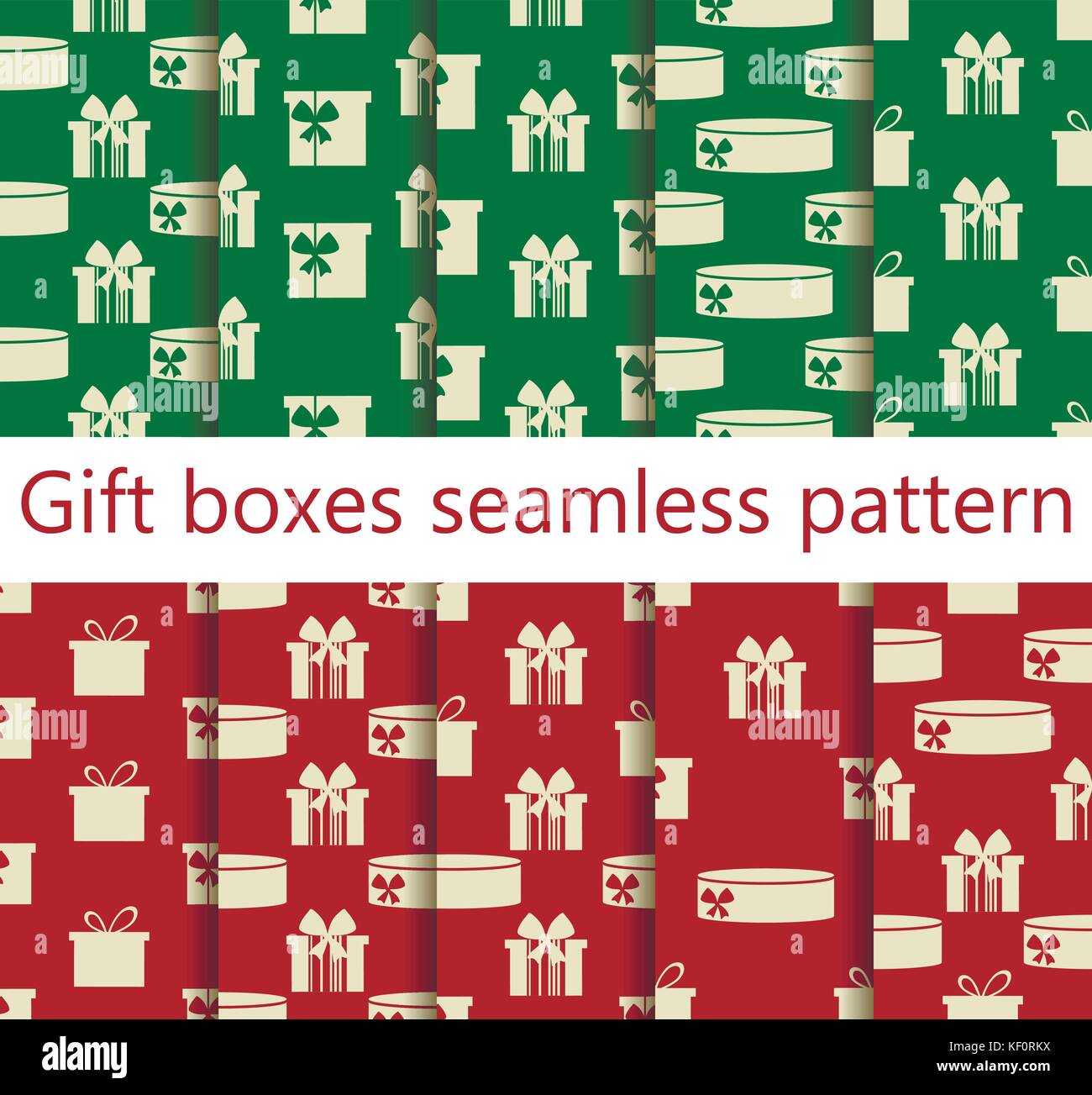 Gift boxes set of seamless patterns. Vector illustration Stock Vector ...