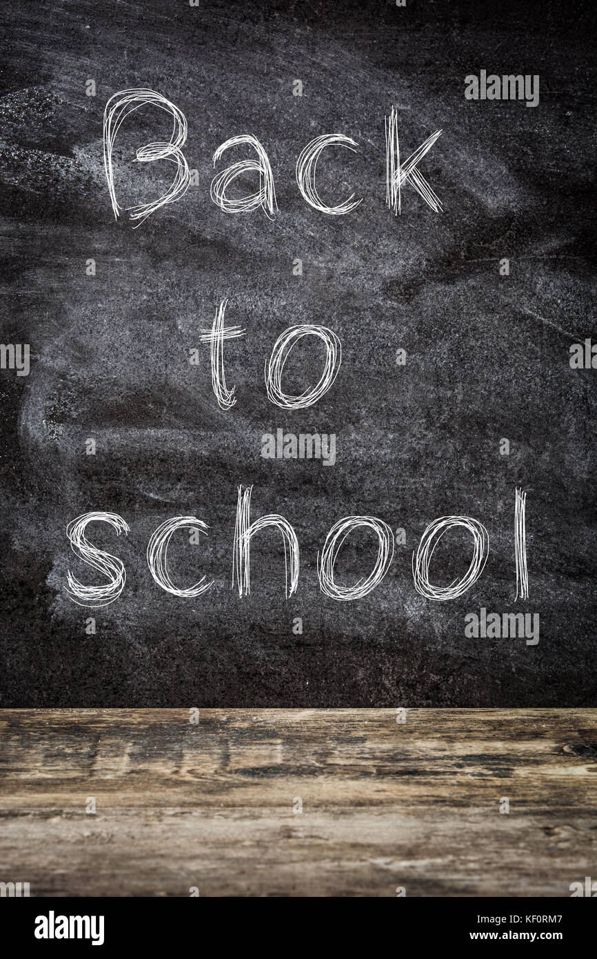 Blackboard mockup background with message "Back to school". Copyspace ...