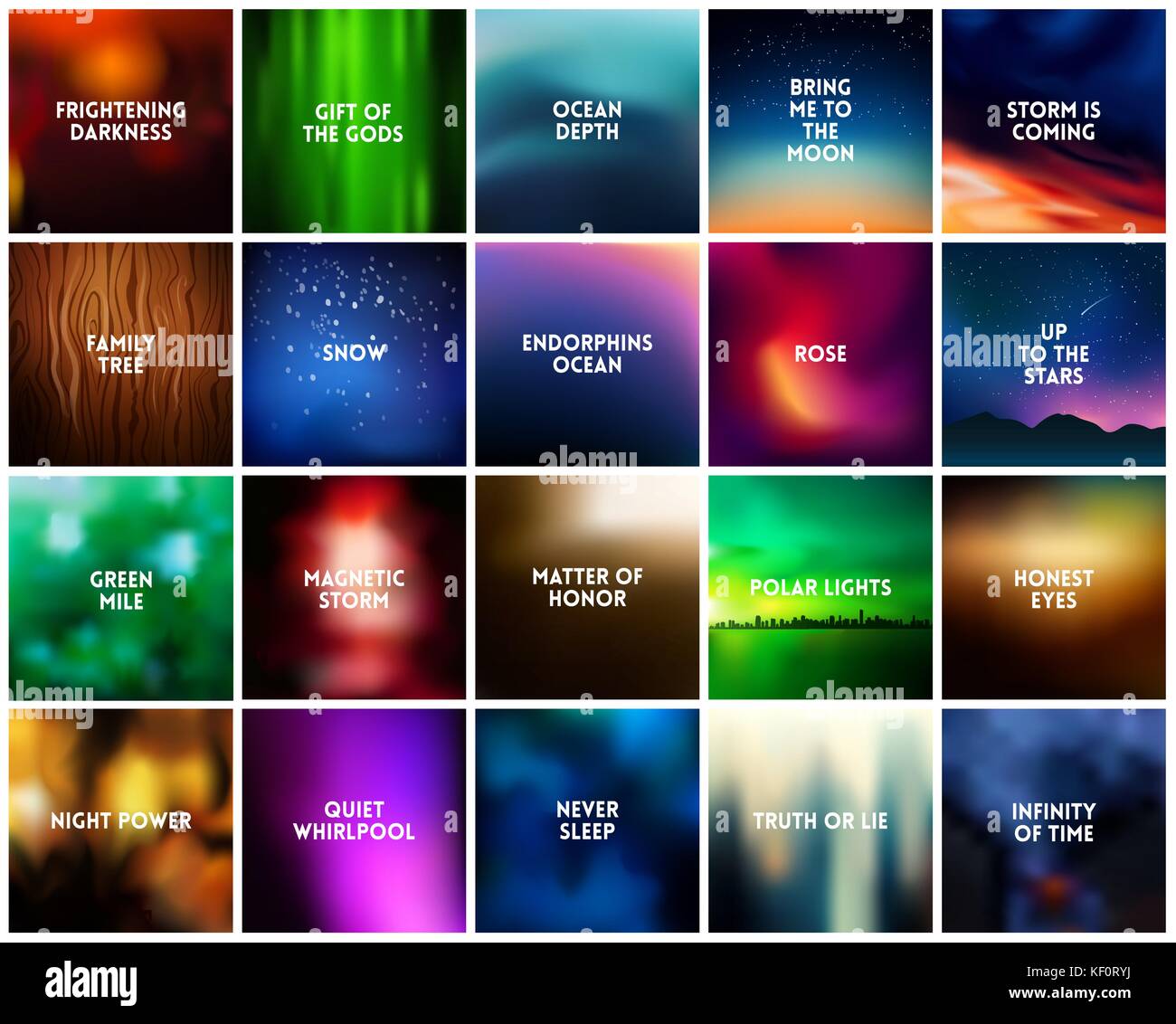 BIG set of 20 square blurred nature backgrounds. With various quotes ...