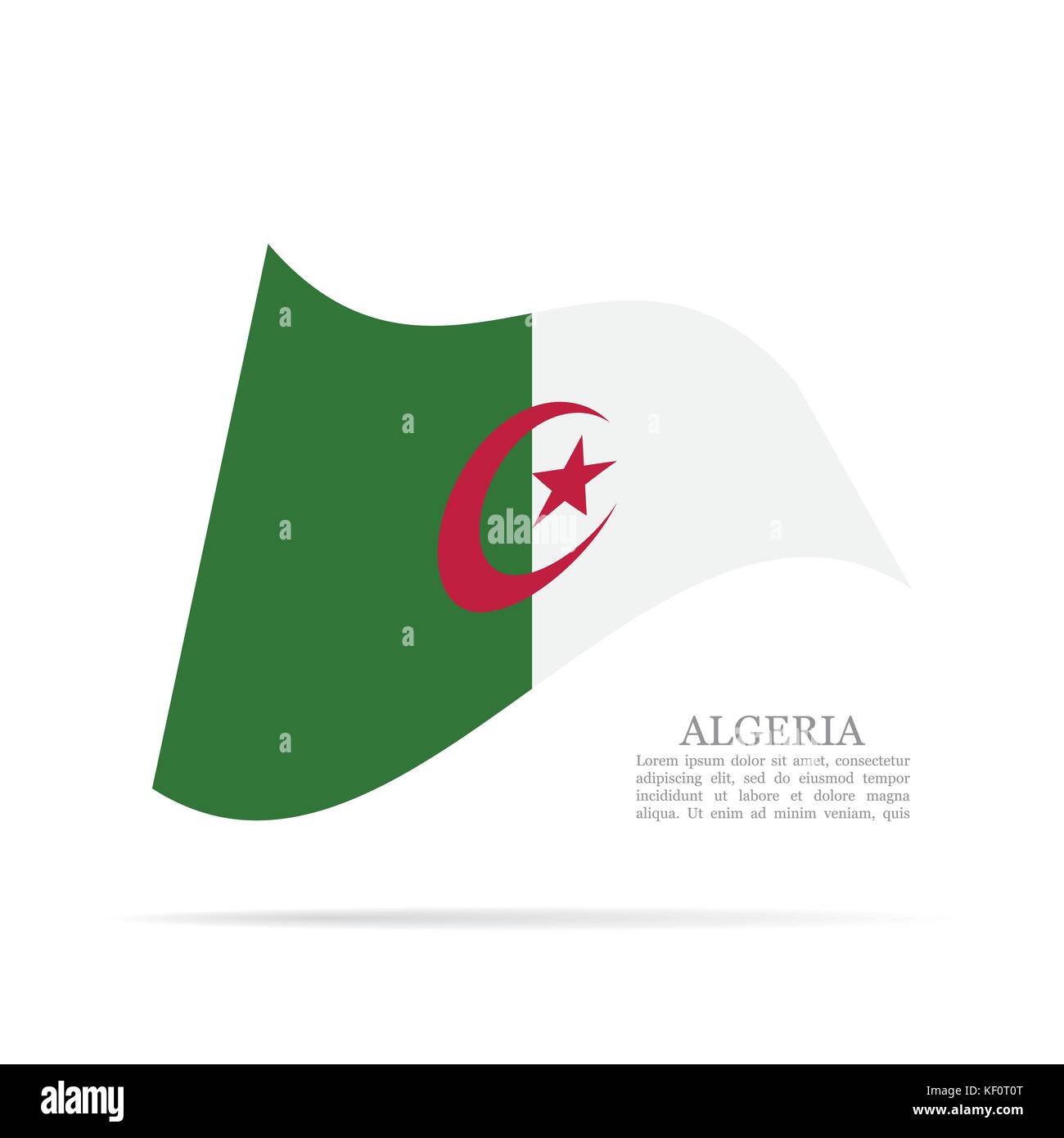 Algeria national flag waving vector icon Stock Vector Image & Art - Alamy