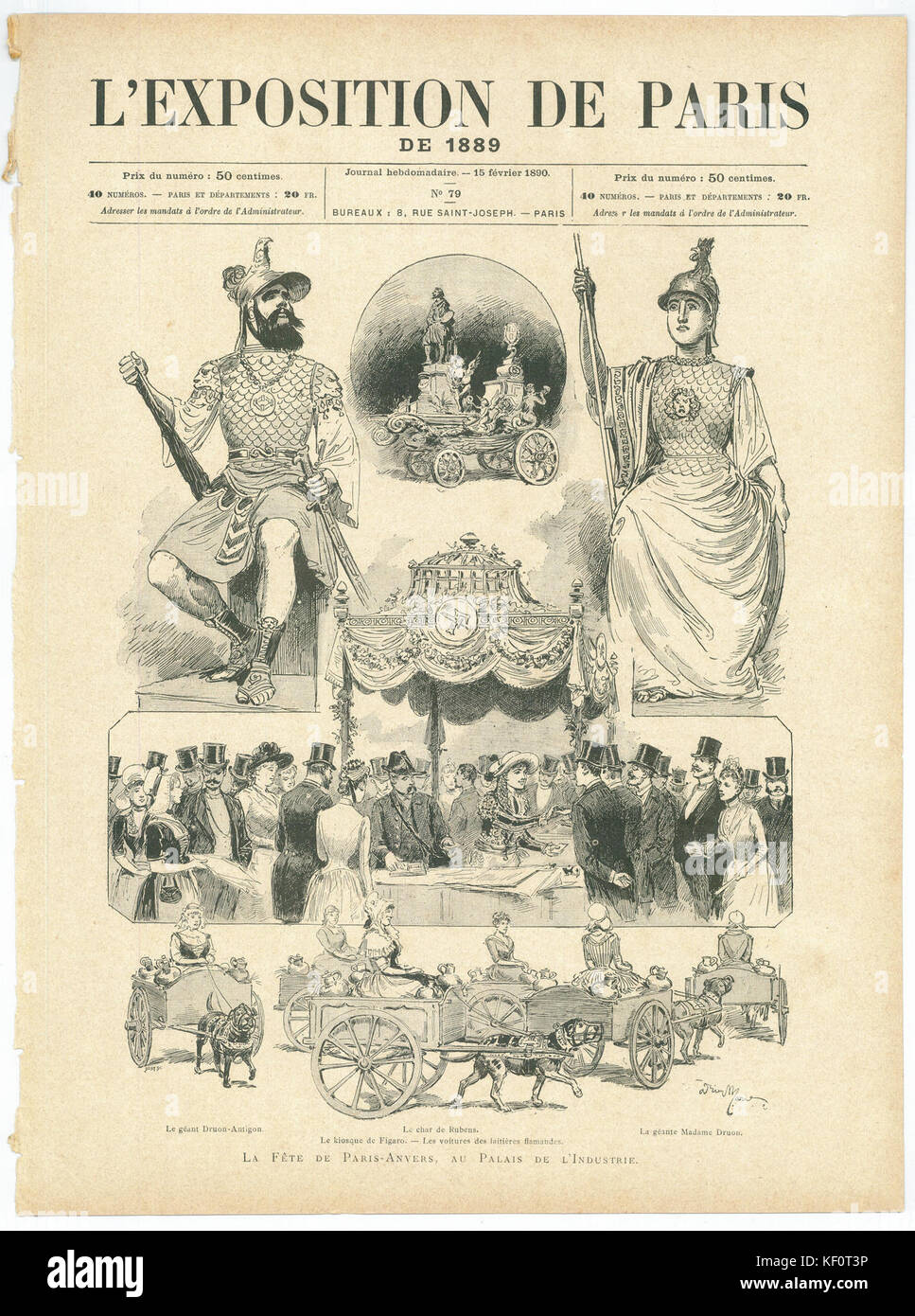 Illustration from the 1889 Paris Exposition, showing the grand ...