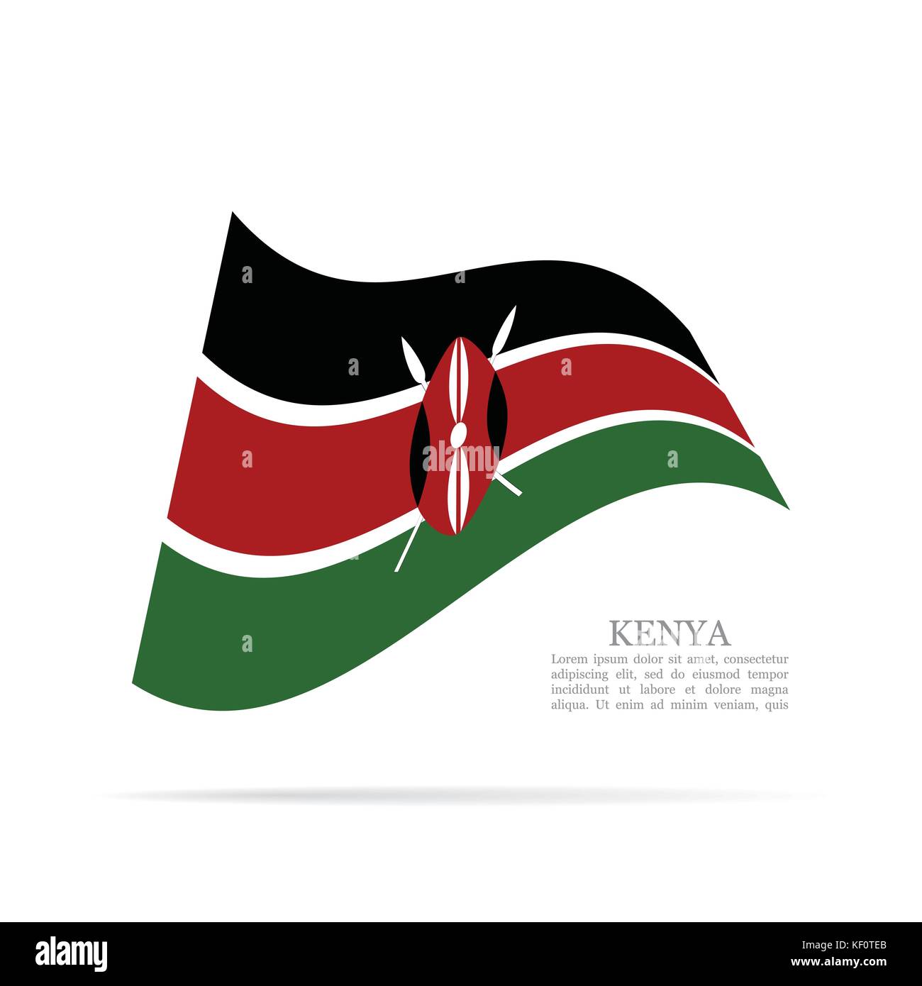 Kenya national flag waving vector icon Stock Vector Image & Art - Alamy