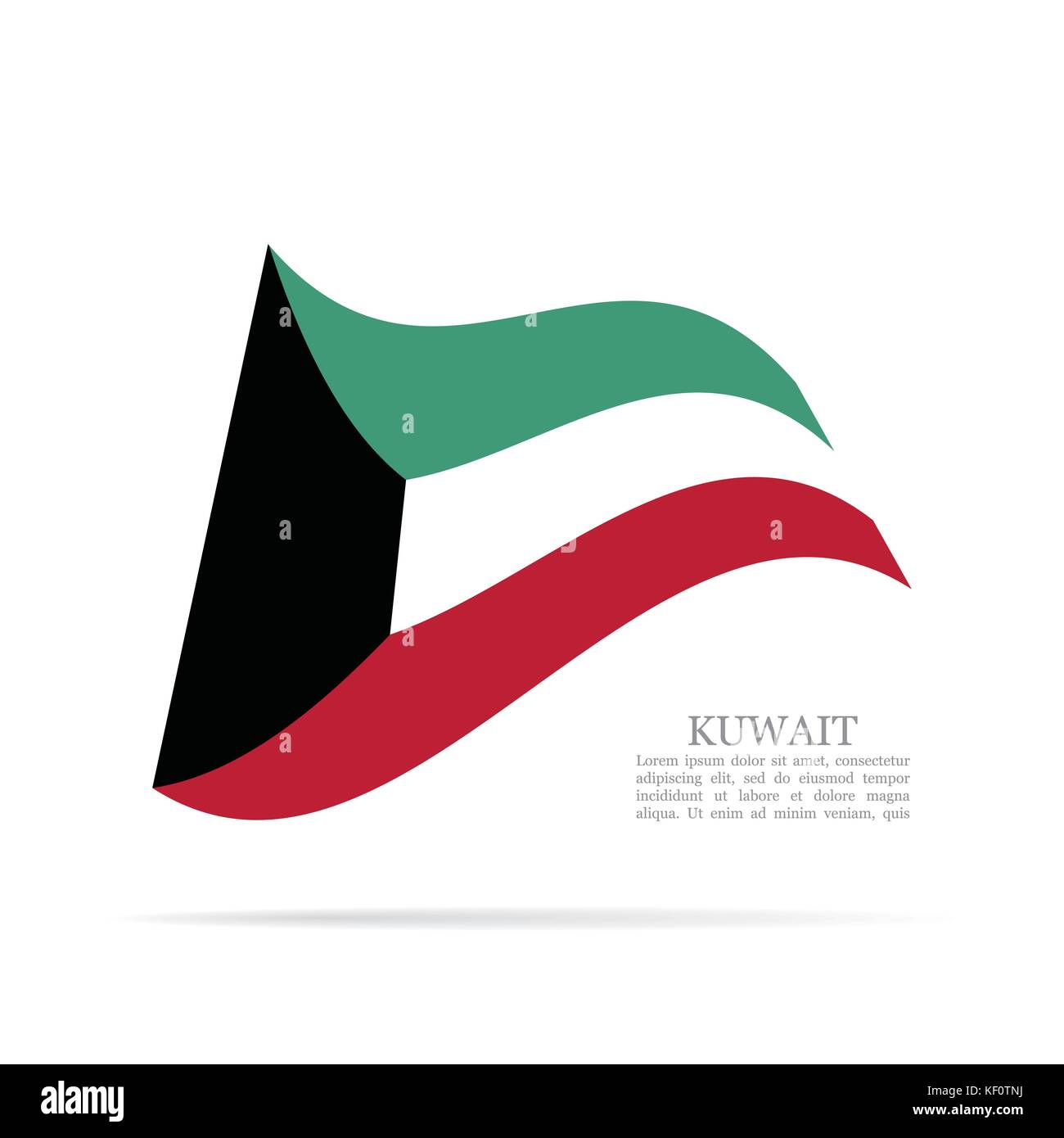 Kuwait national flag waving vector icon Stock Vector Image & Art - Alamy