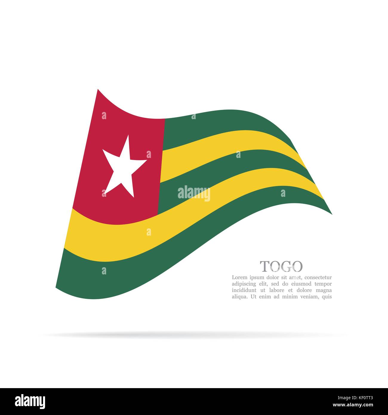 Togo National Flag Waving Vector Icon Stock Vector Image And Art Alamy
