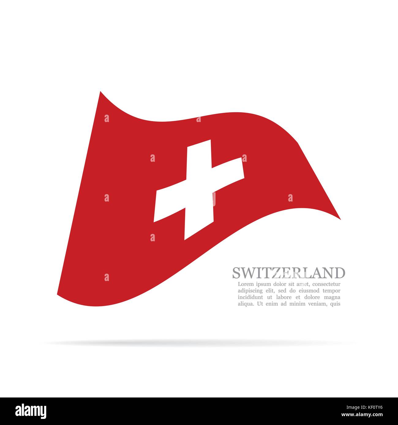Switzerland national flag waving vector icon Stock Vector Image & Art ...