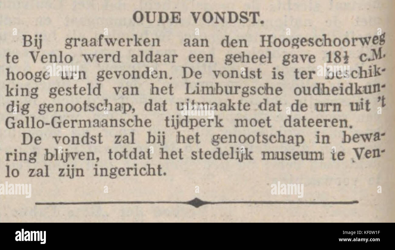 Limburgsch Dagblad vol 015 no 183 Oude vondst Stock Photo - Alamy