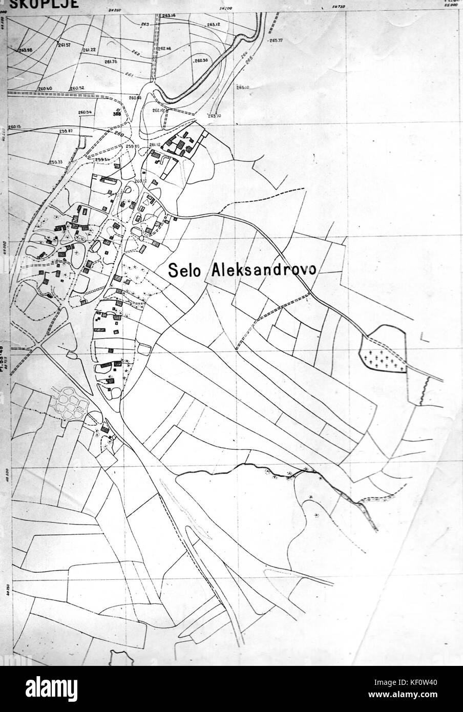 Geodetska karta na Miladinovci, 1930 te Stock Photo - Alamy