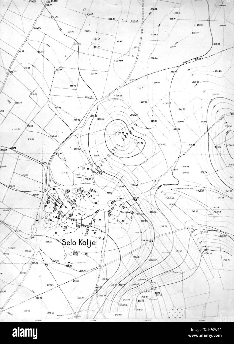 Geodetska karta na istorisko selo Kolje, 1930 te Stock Photo - Alamy