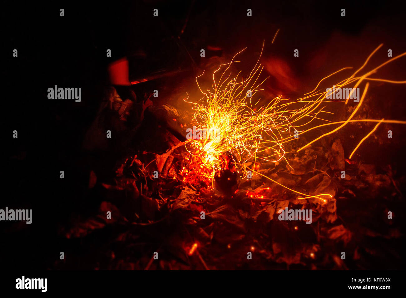 Close up bonfire slow shutter picture Stock Photo - Alamy