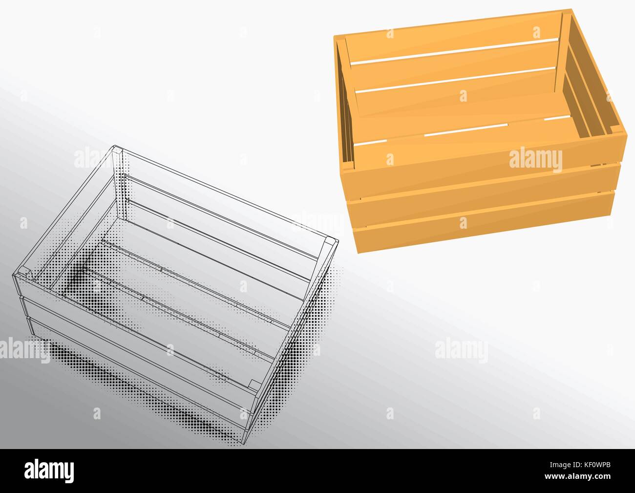 Rustic wooden box Stock Vector Images - Alamy