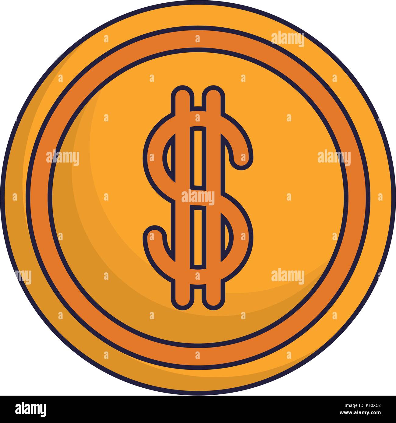 money coin icon over white background vector illustration Stock Vector ...